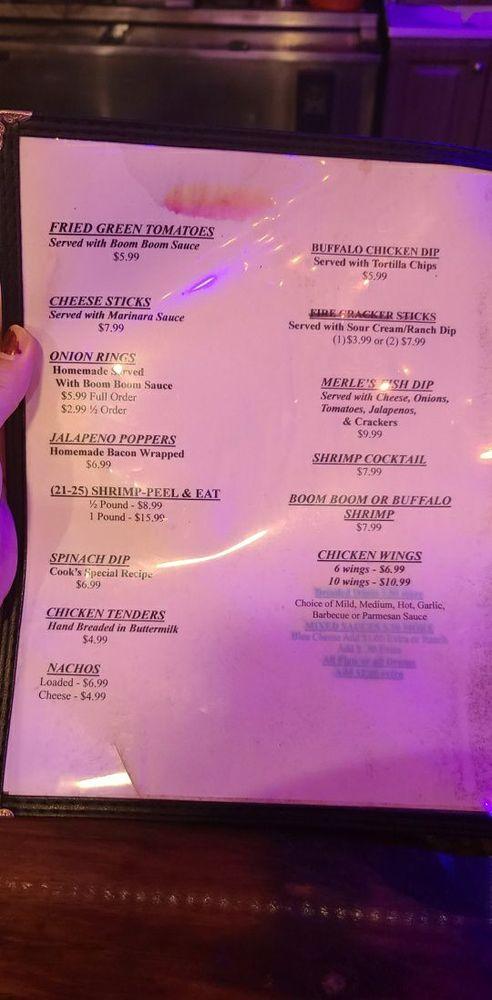 Menu at Brahma Bull pub & bar, Okeechobee, US-441