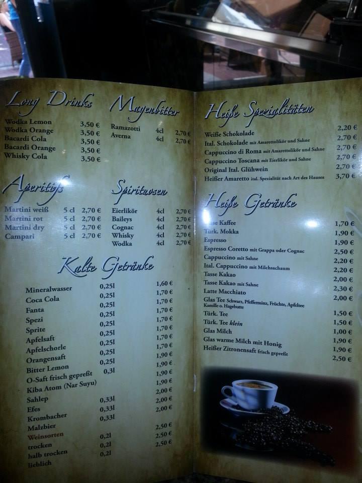 Menu at Eis Cafe Colletti, Salzgitter