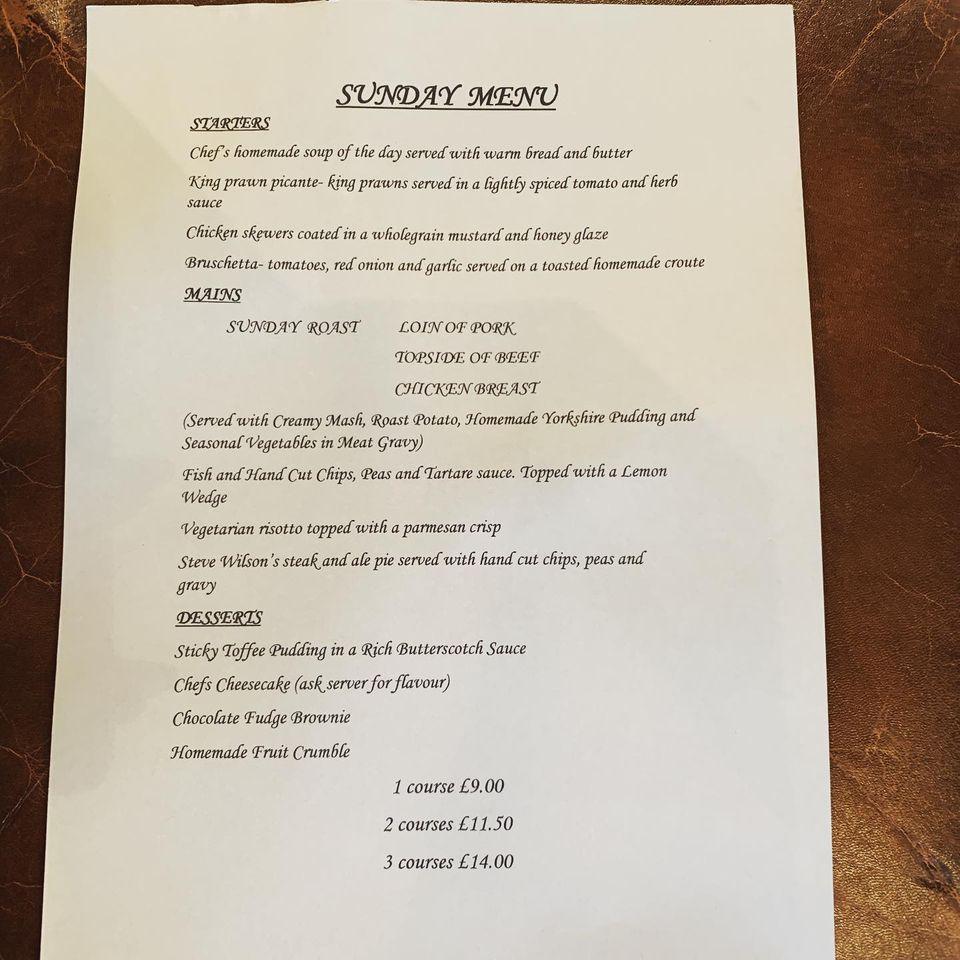 Menu at St Nicholas Arms pub & bar, Carlisle
