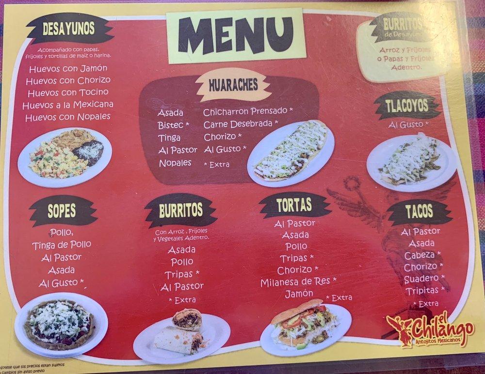 Carta del restaurante Tacos El Chilango Fresno, Fresno, E Butler Ave