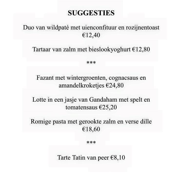 Menu at Mano brasserie, Schilde, Karekiet 1