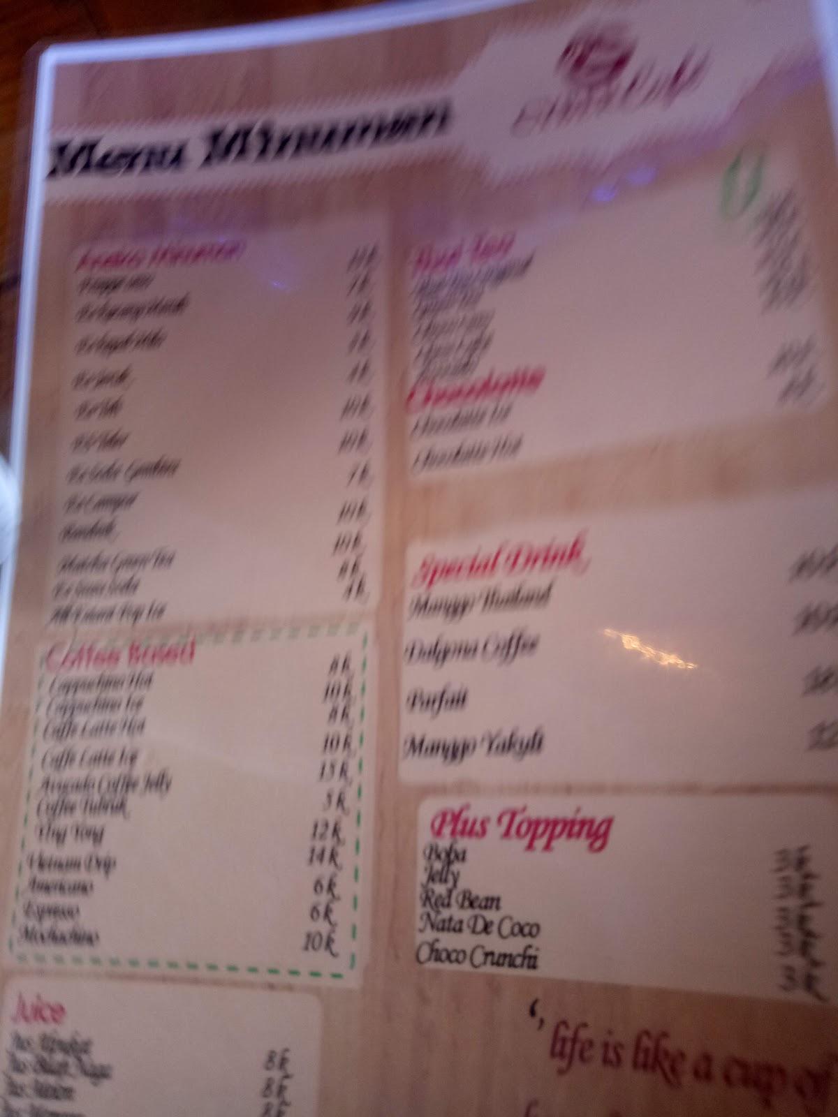 Menu at Cyber Cafe, Palembang, Jl. Kolonel Sulaiman Amin