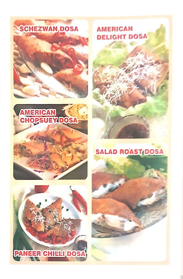 Menu at Dosa plaza, Kalka