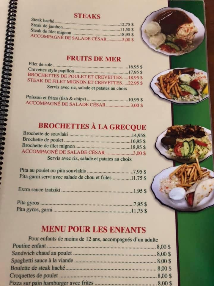 Menu au Restaurant Chez Mike Enr, Warwick