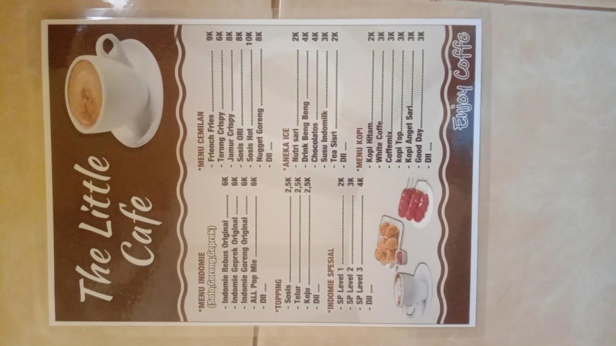 Menu at The Little Cafe, Balun