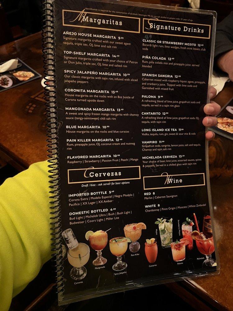 Menu at Anejo Modern Mexican Cuisine restaurant, Olathe