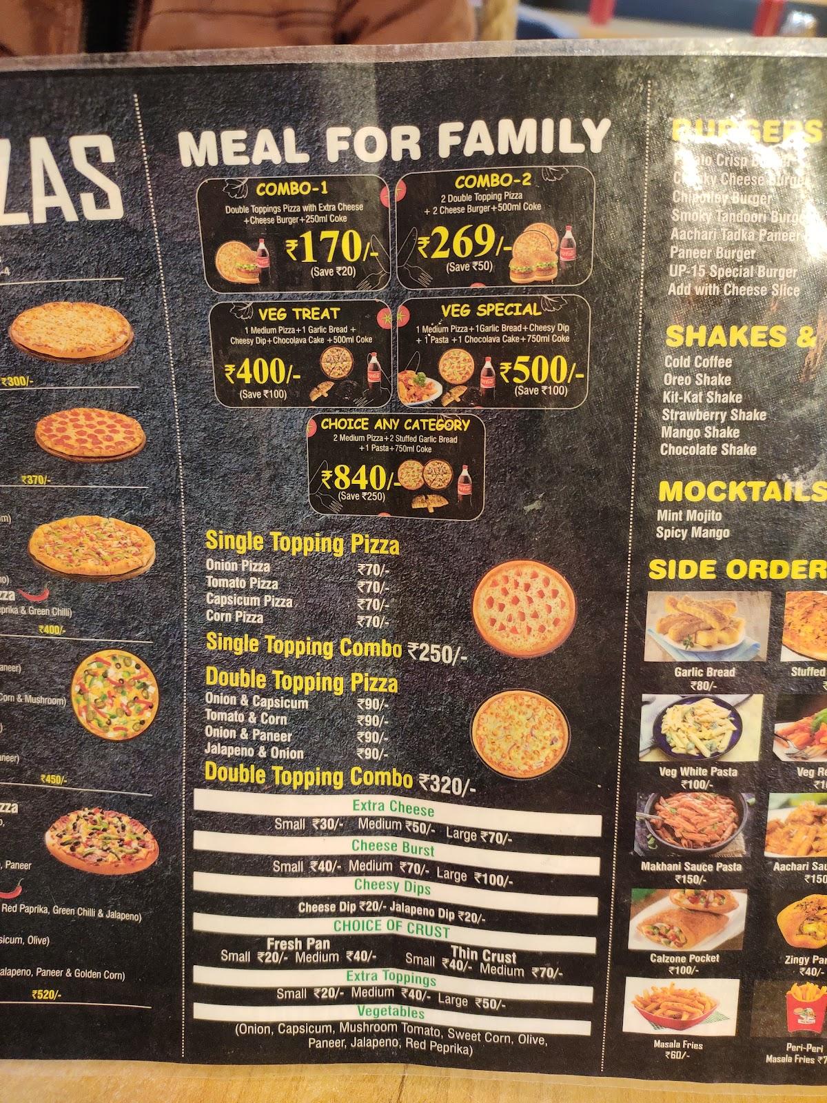 Menu at Pizza Buzzer, Bijnor