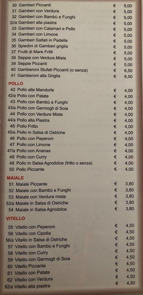 Menu da Rosticceria cinese Primavera ristorante, Sassuolo