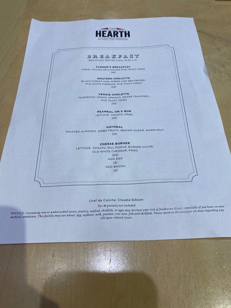 Menu at The Hearth restaurant, Mississauga, 5980 Airport Rd