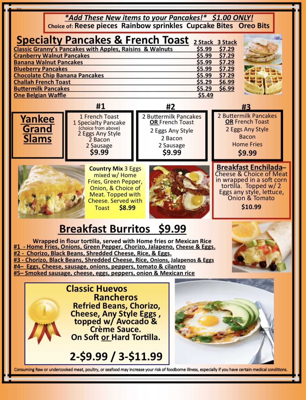 Menu at Yankee Doodle Restaurant, Wormleysburg