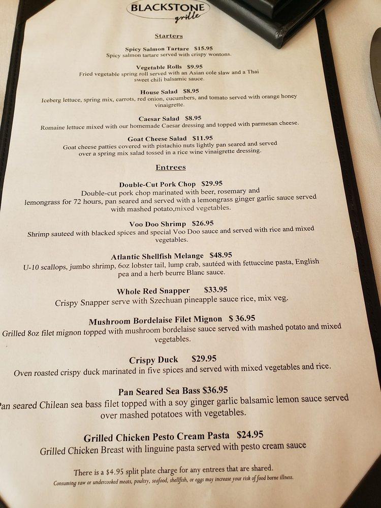 Carta del restaurante Blackstone Grille, Jacksonville