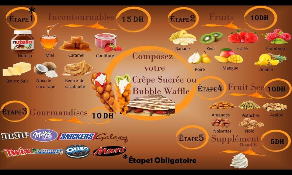 Menu at House Of crepes cafe, Kenitra