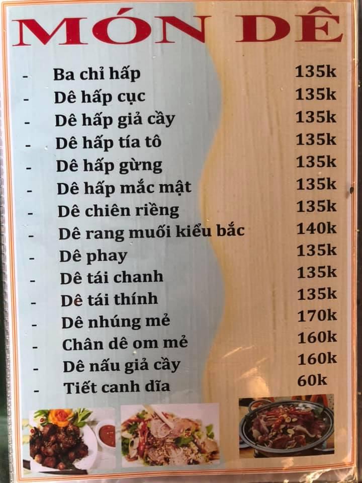 Menu at Sung Sứ Quán restaurant, Buon Ma Thuot, 283 Y Ngông