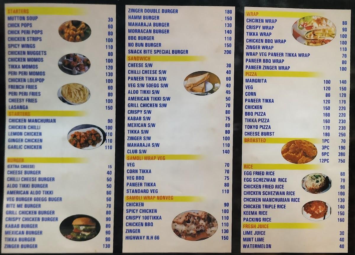Menu at Snack Bite Cafe, Mangaluru