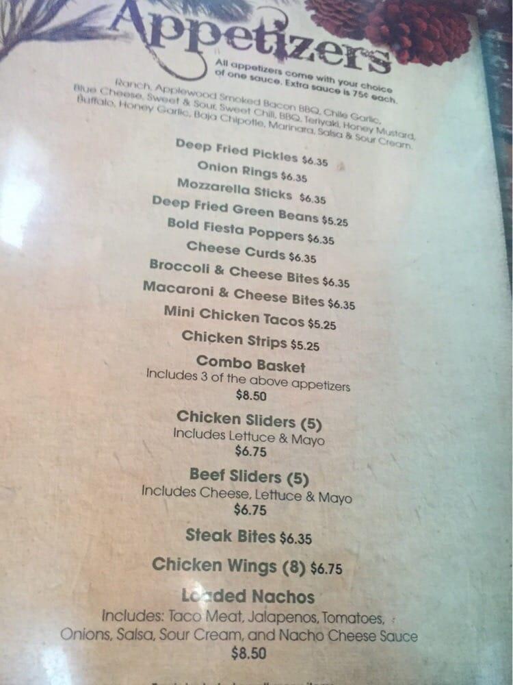 Menu at KNOTTY PINES ON CLAM LAKE restaurant, USA