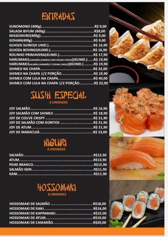 Menu at NIKO SUSHI BAR, Itupeva