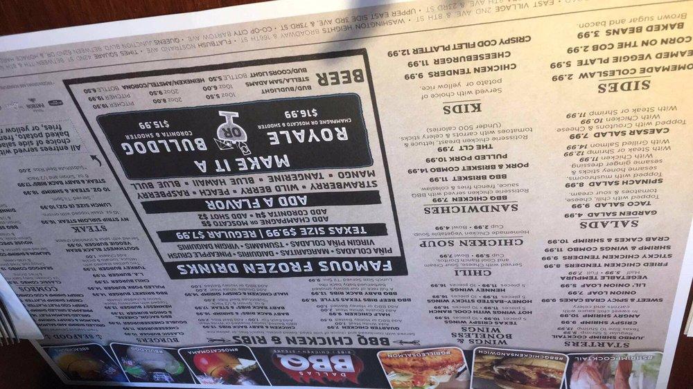 Menu at Dallas BBQ, New York City, 3rd Ave