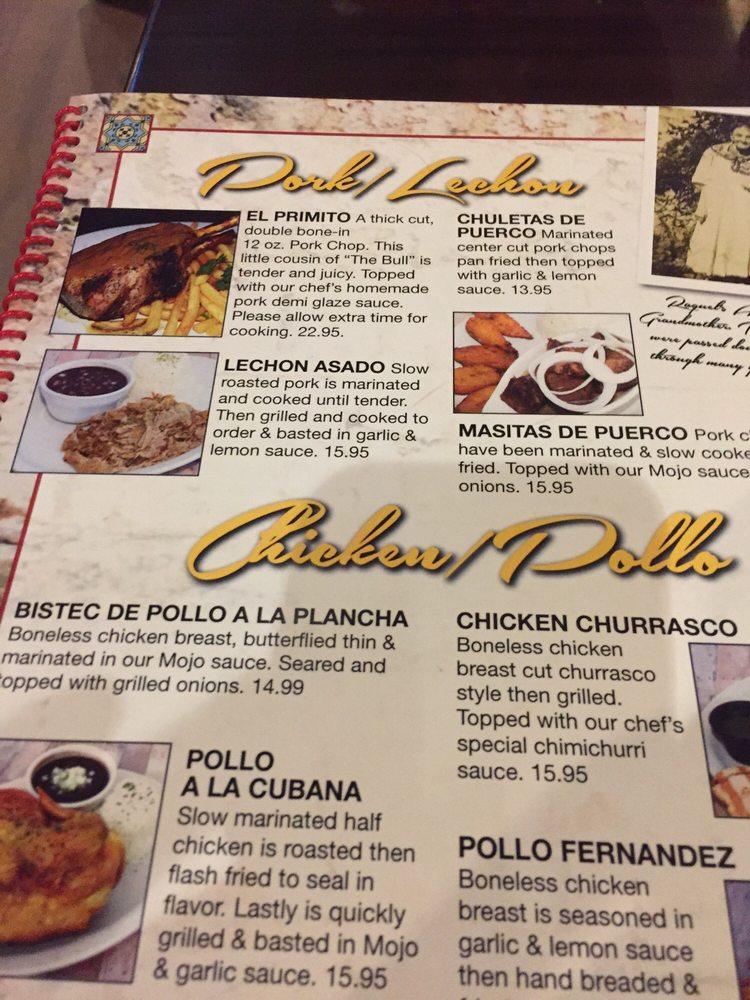 Menu at Fernandez the Bull Cuban Cafe & Bar - Midtown, Naples, Pine ...