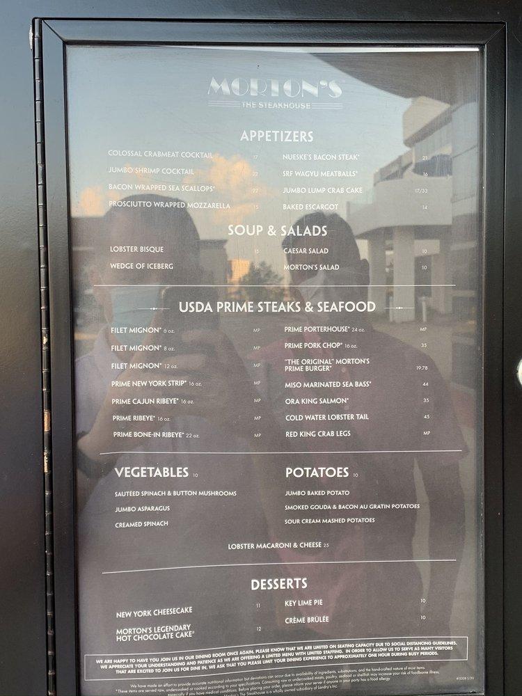 Menu at Morton's The Steakhouse, Troy