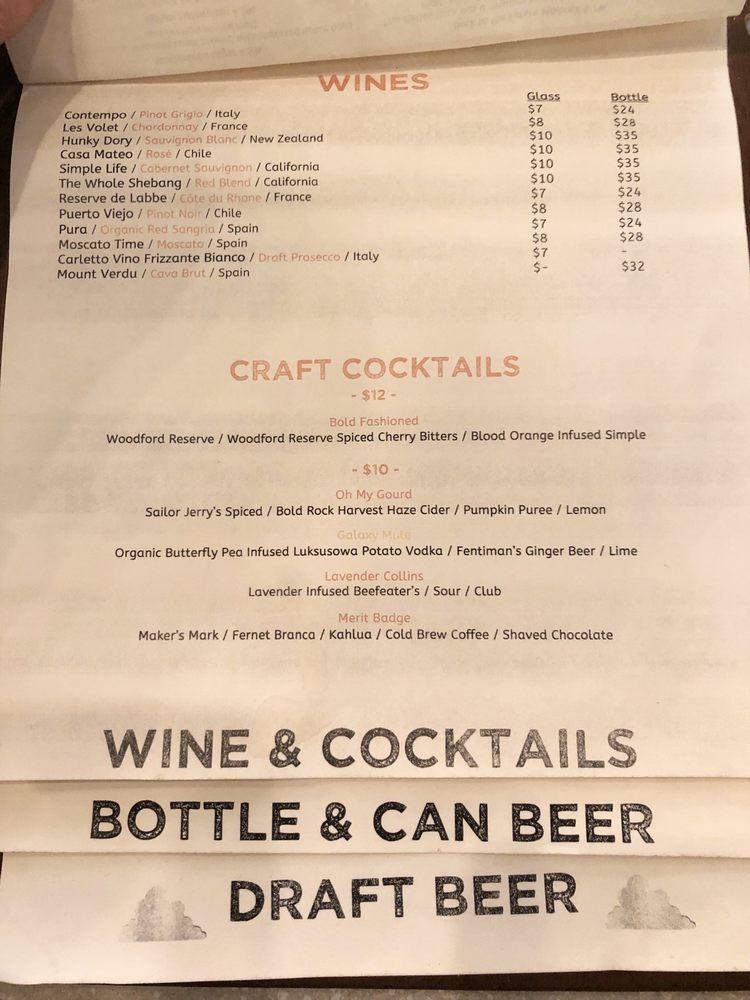 Menu at Clouds Brewing Brightleaf Square pub & bar, Durham