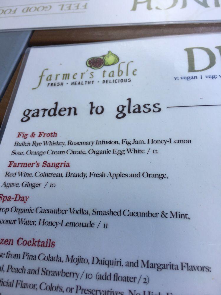 Menu at Farmer's Table pub & bar, Boca Raton