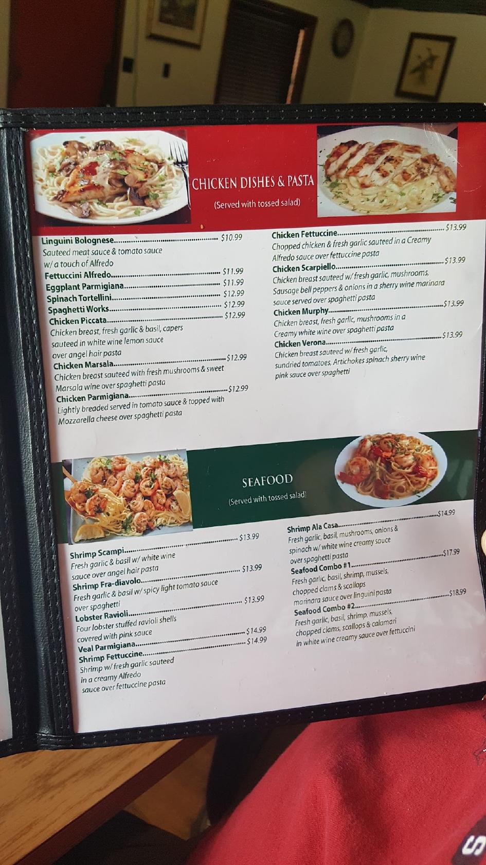 Menu at Verona Italian Restaurant, Benton