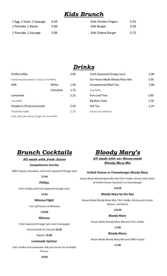 Menu at Cherokee Tap Room And Grill pub & bar, Danville