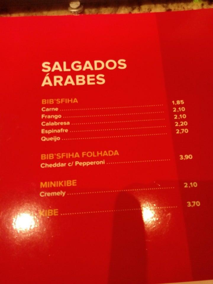 Menu at Habib's restaurant, São Paulo, Av. Braz Leme