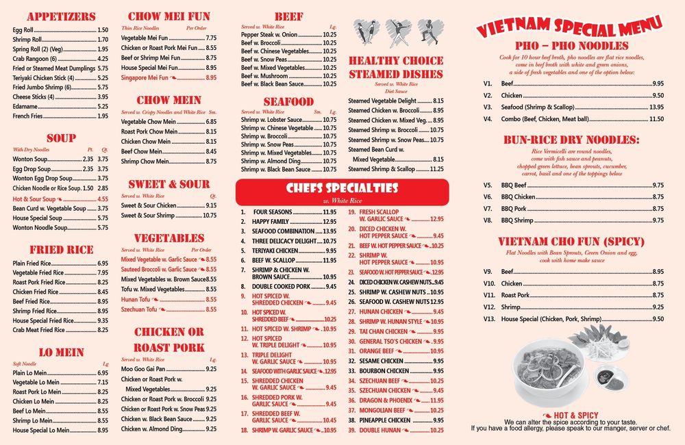 Menu at Mr. Cheng's Asian Bistro restaurant, Green, Massillon Rd