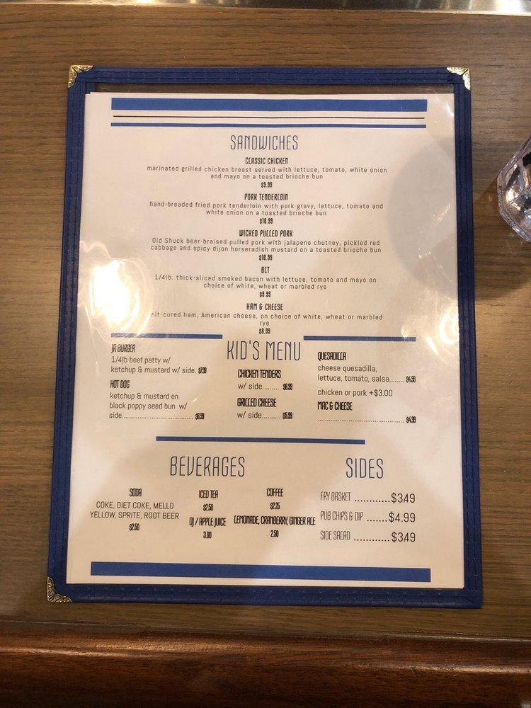 Menu at North Shore Inn pub & bar, Benton Harbor