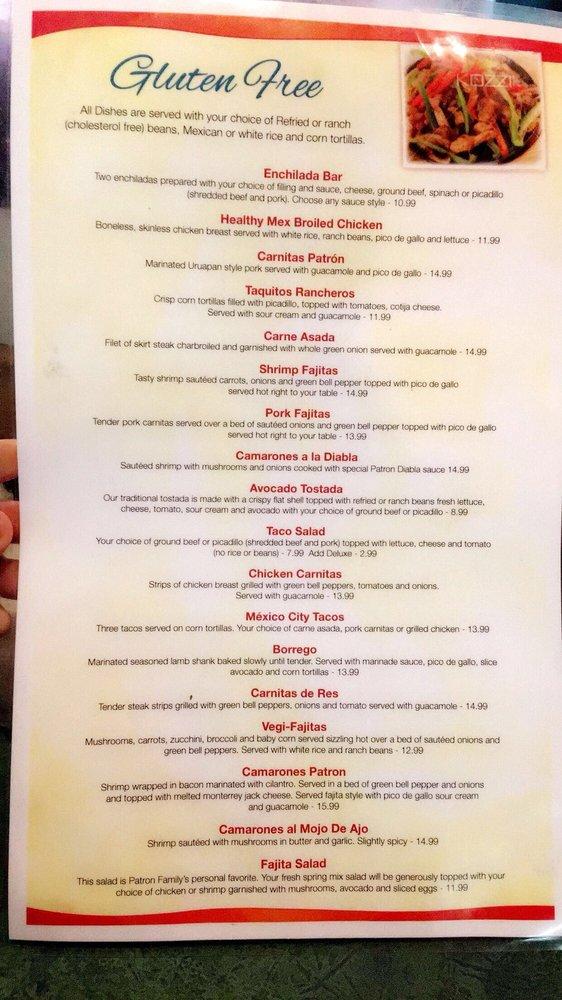 Menu at Patron pub & bar, Clinton