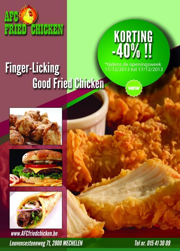 Menu at Afc fried chicken, Mechelen