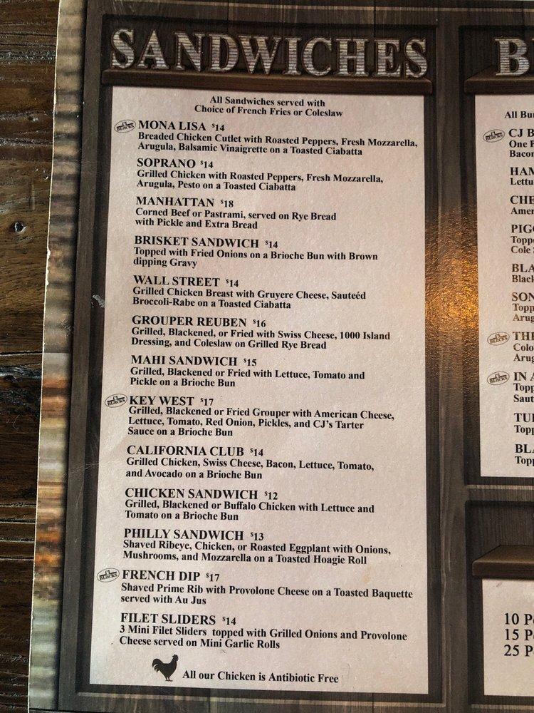 Menu at CJ Blacks Restaurant & Bar, Davie