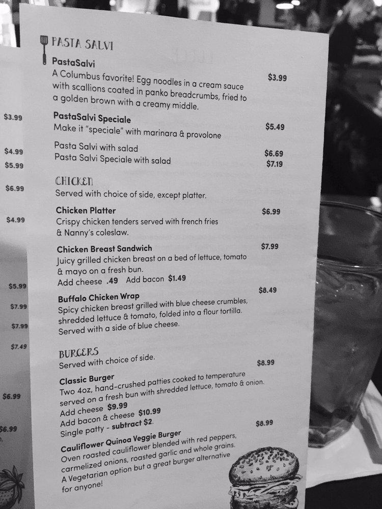 Menu at Delaney's Diner restaurant, Westerville