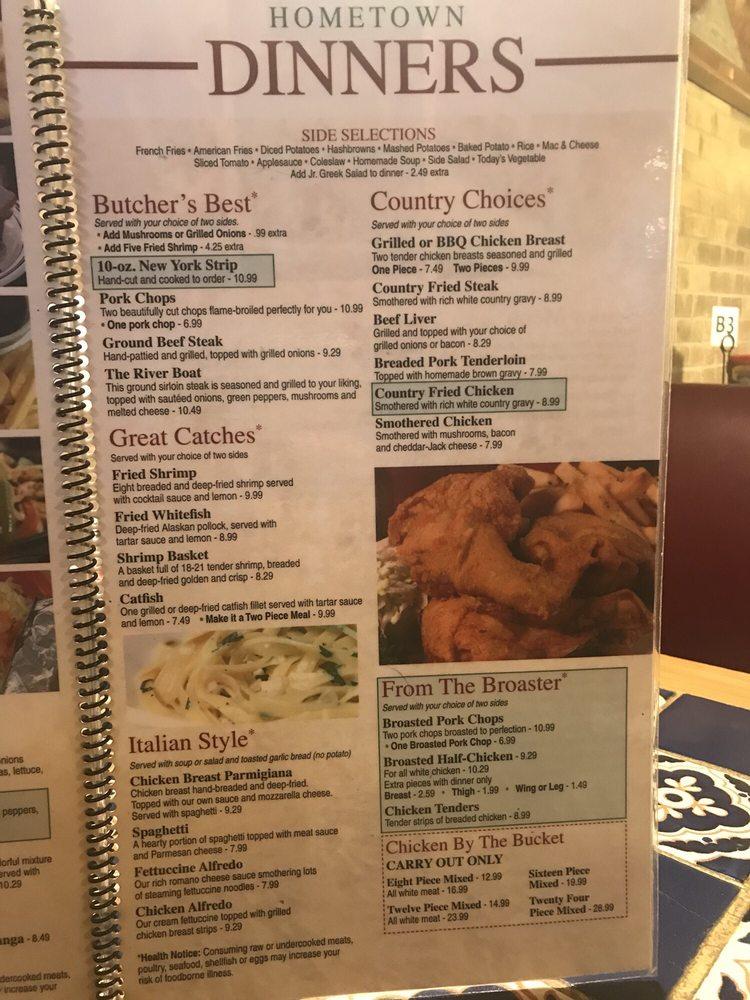 Menu at Hometown Family Restaurant, Greentown