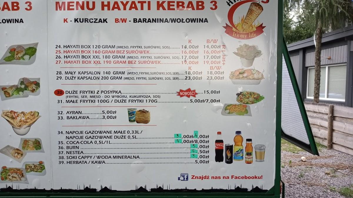 Menu at Kebab hayati 3 pub & bar, Firlej
