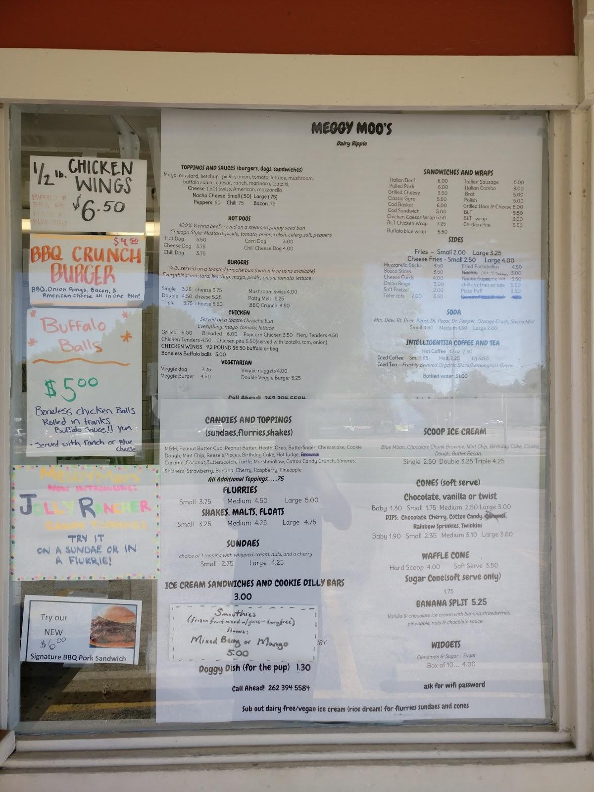 Menu at Meggy Moo's Dairy Ripple fast food, Walworth