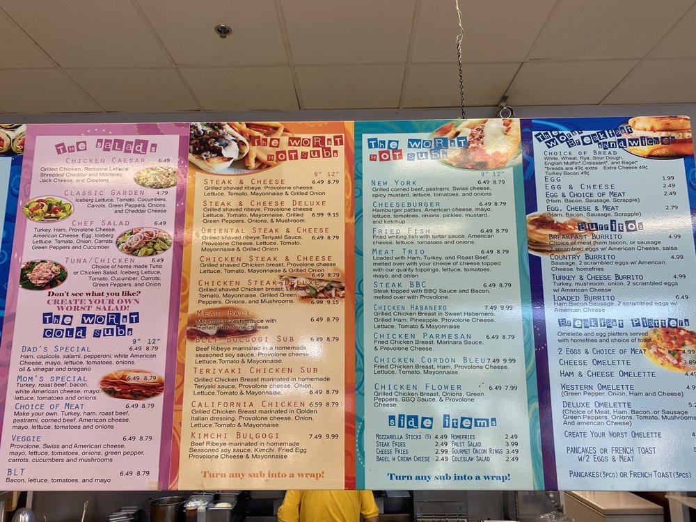 Menu at Worst Deli restaurant, Fredericksburg, International Pkwy STE 123
