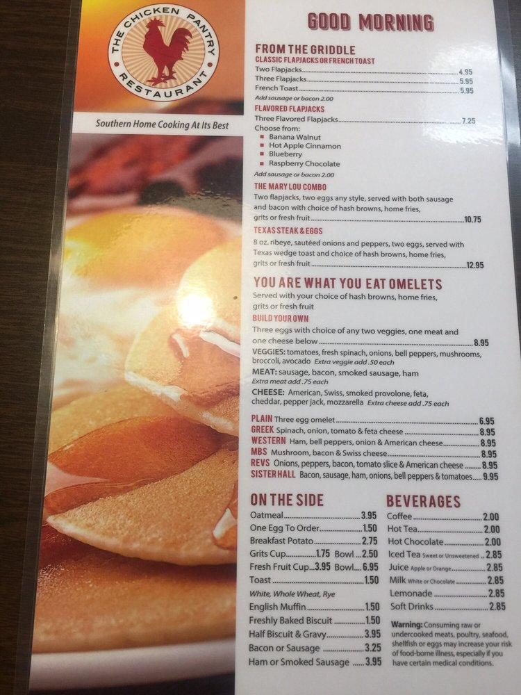 Menu at Chicken Pantry restaurant, Bunnell, 602 E Moody Blvd