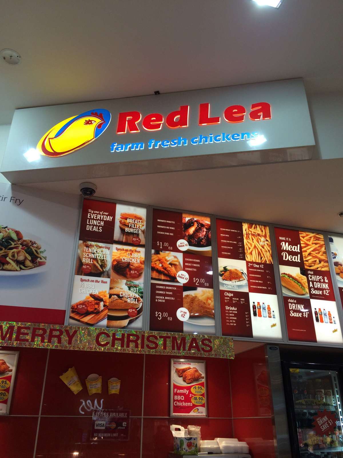 Menu at Red Lea fast food, Seven Hills