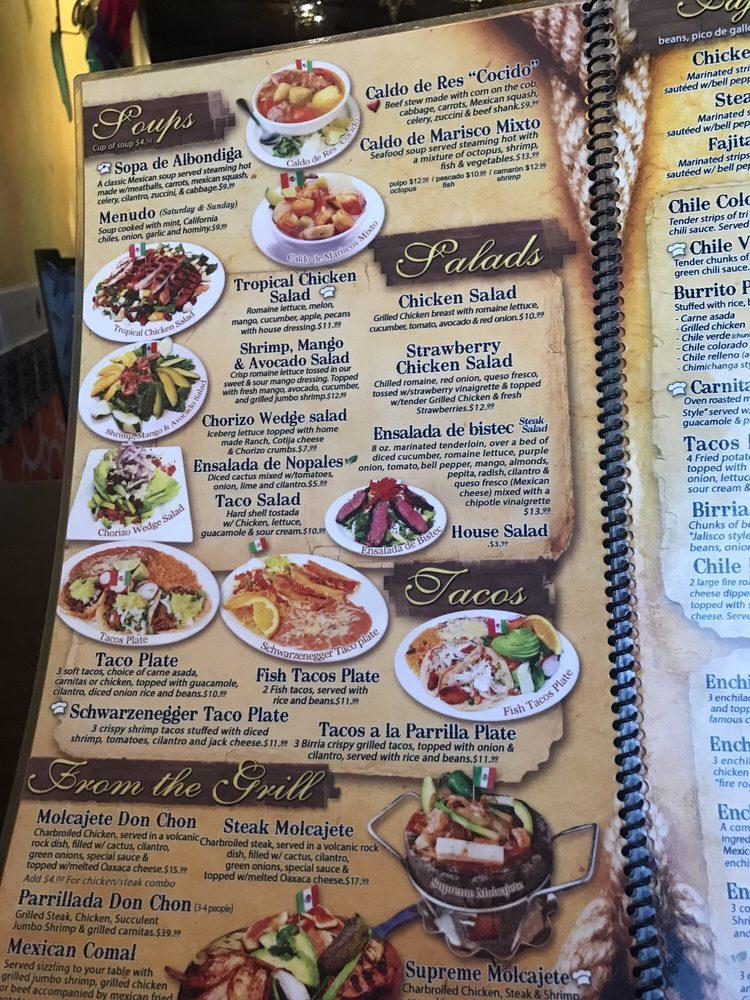 Menu at Fonda Don Chon restaurant, Covina