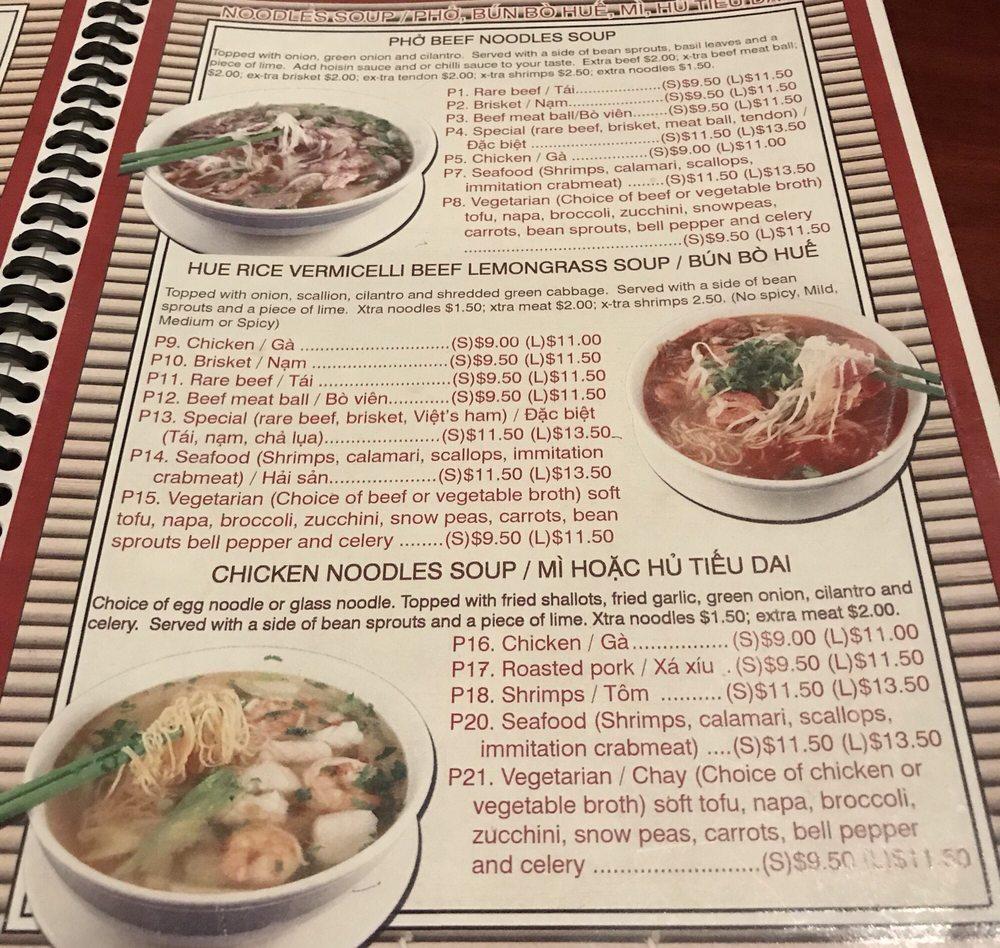 Menu at Noodle Saigon Restaurant, North Naples
