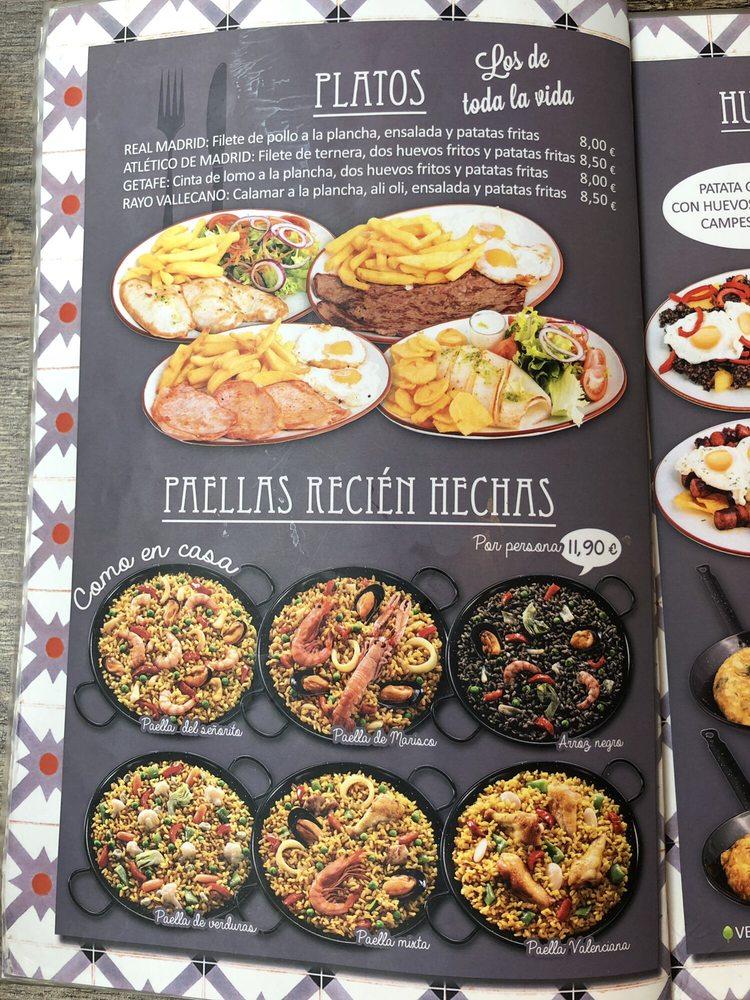 Menu at Taberna La Española pub & bar, Madrid, C. de Hortaleza