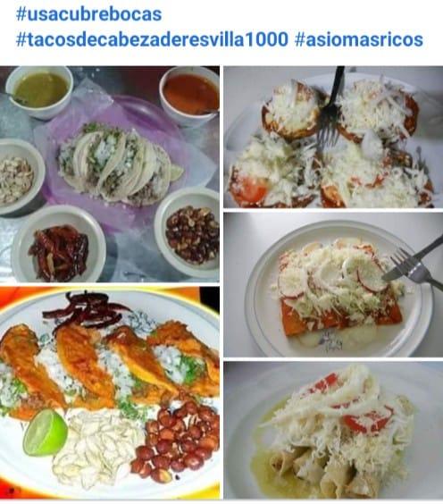 Menu at Tacos De Cabeza De Res Villa1000 restaurant, Iguala