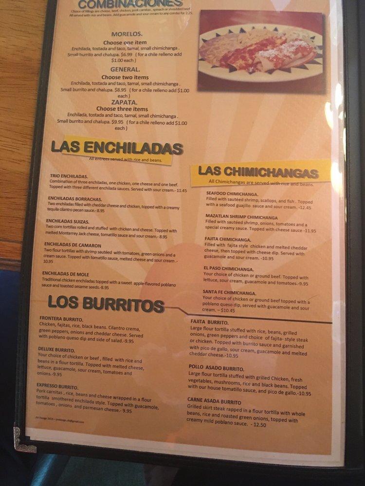 Menu at Zapata’s Restaurant, Cornelius, W Catawba Ave #102