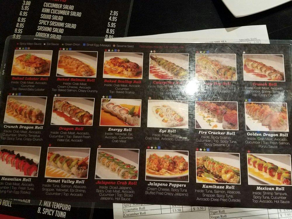 Menu at O Sushi Restaurant, Tucson