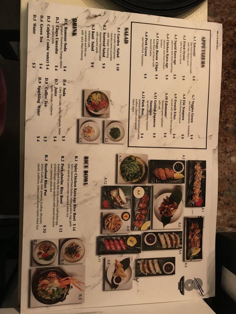Menu at 8 RAMEN restaurant, Rockville Centre