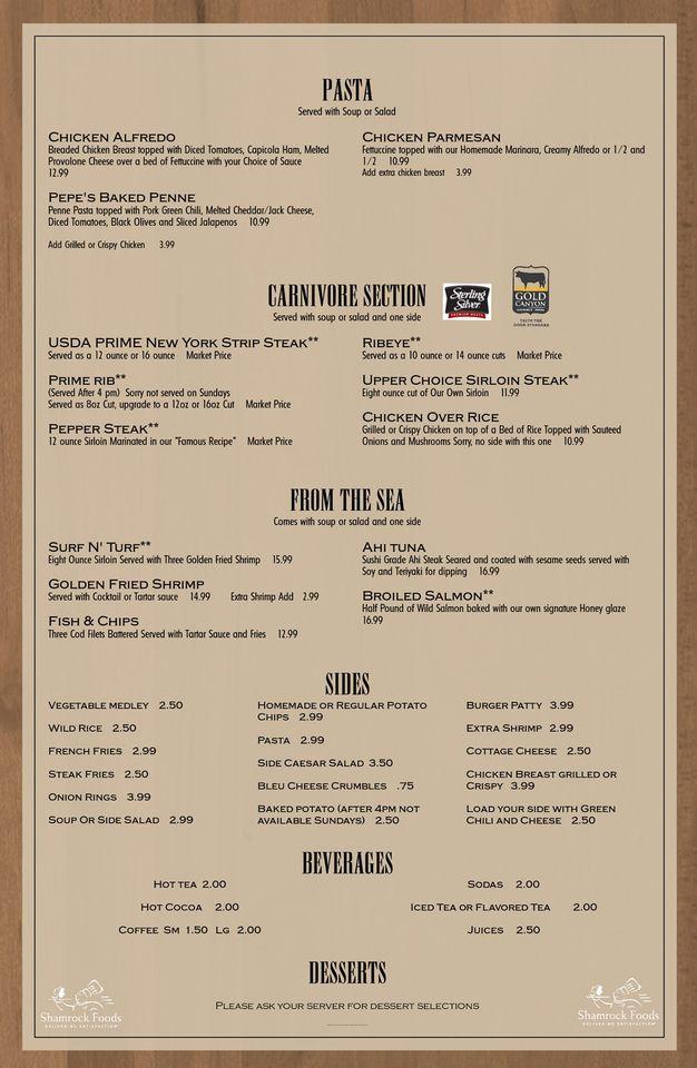 Menu at Bogey's Pub & Grille, Greeley