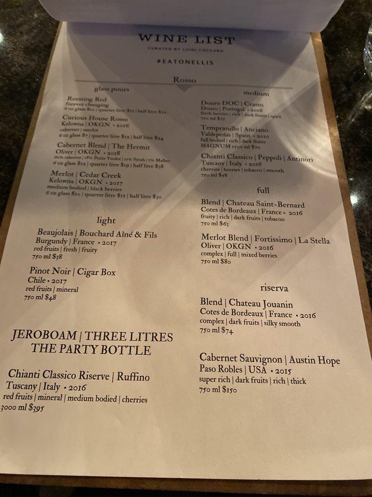 Menu at Curious Cafe, Kelowna