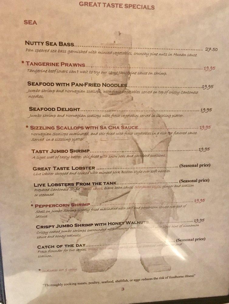 Menu at Great Taste Chinese Restaurant, New Britain